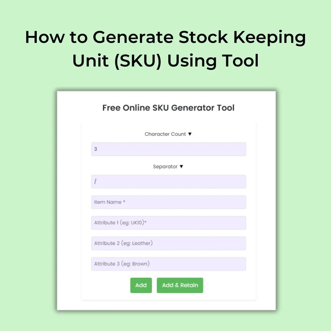 How to Generate Stock Keeping Unit (SKU) Using Tool – theGSTco - India