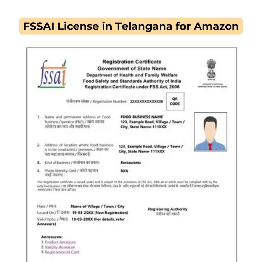 FSSAI State License for Telangana (for Amazon) - theGSTco